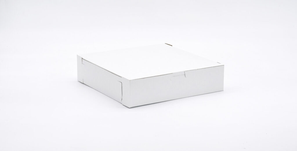 10"x10"x2 1/2" Lock Corner White Bakery Box, 1 Piece - QCCMA