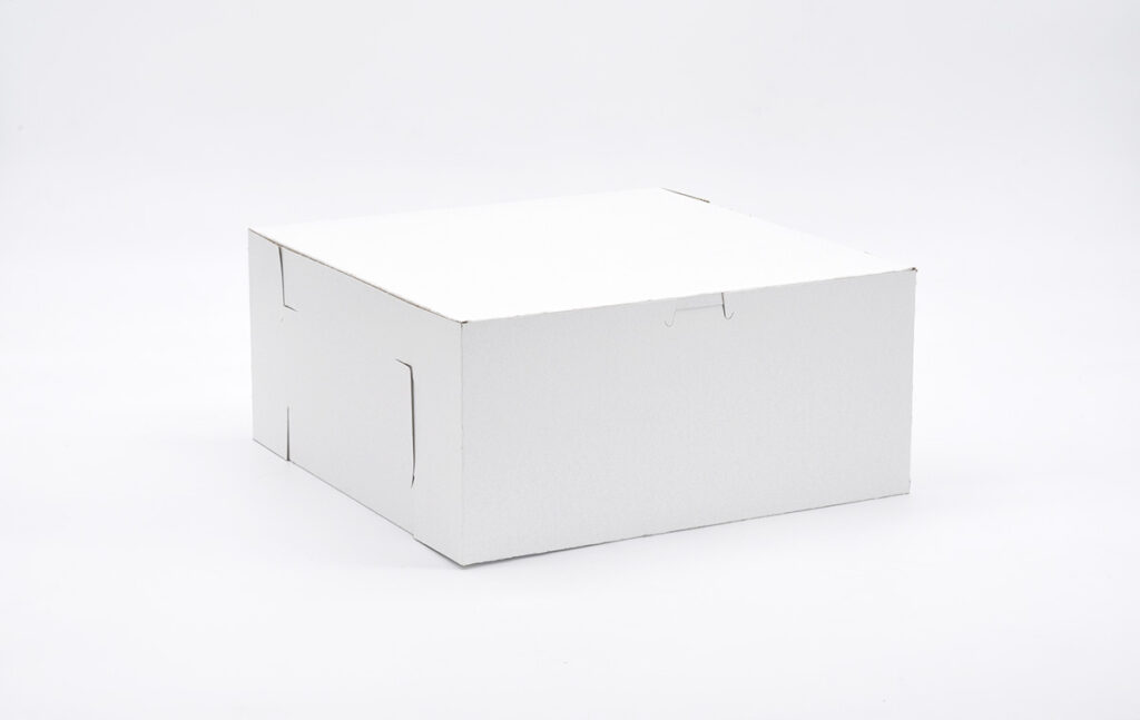 12"x12"x5 1/2" Lock Corner White Bakery Box, 1 Piece - QCCMA