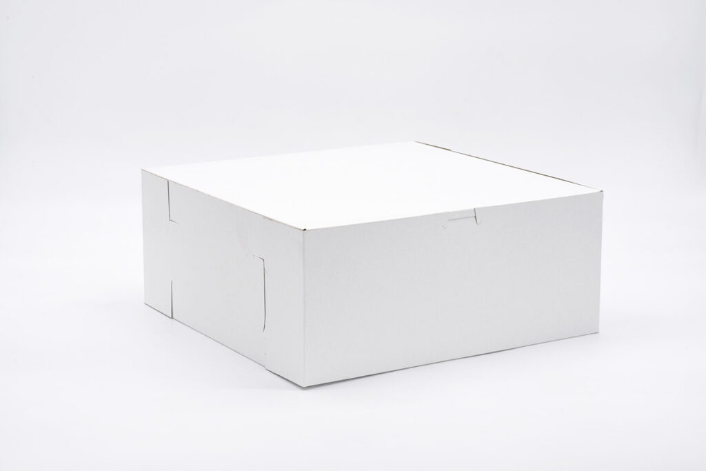 14"x14"x6" Lock Corner White Bakery Box, 1 Piece - QCCMA