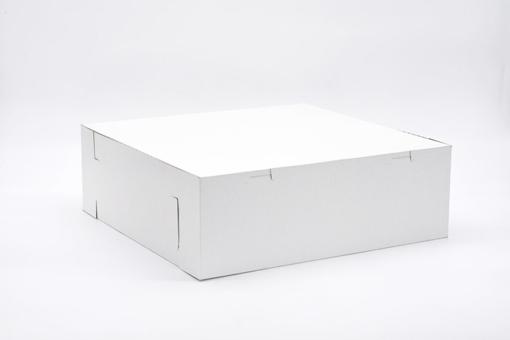 16"x16"x5 1/2" Lock Corner White Bakery Box, 1 Piece - QCCMA