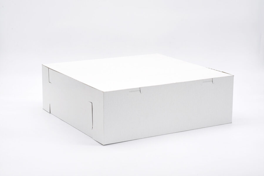16"x16"x5 1/2" Lock Corner White Bakery Box, 1 Piece - QCCMA